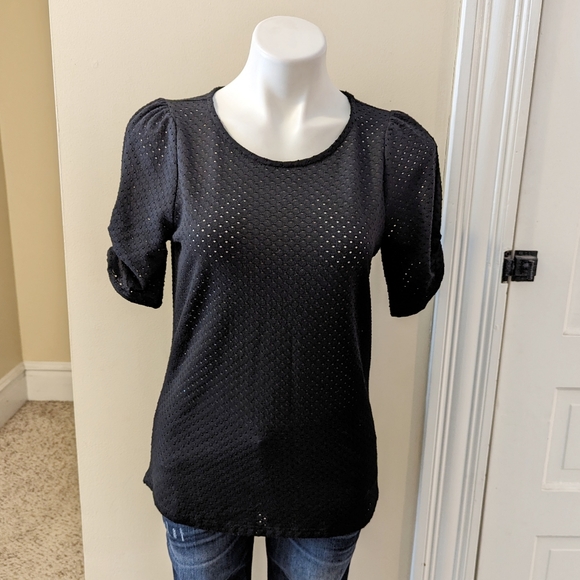 Halogen | Tops | Halogen Black Top With Laser Cut Holes Size Small ...